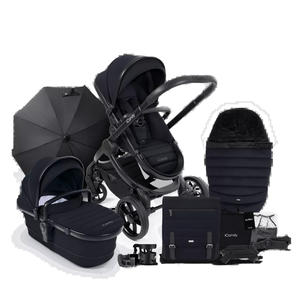 iCandy Peach 7 Stroller and Bassinet Complete Bundle - Black