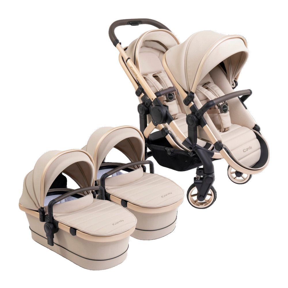 iCandy Peach 7 Twin Stroller and Bassinet - Biscotti